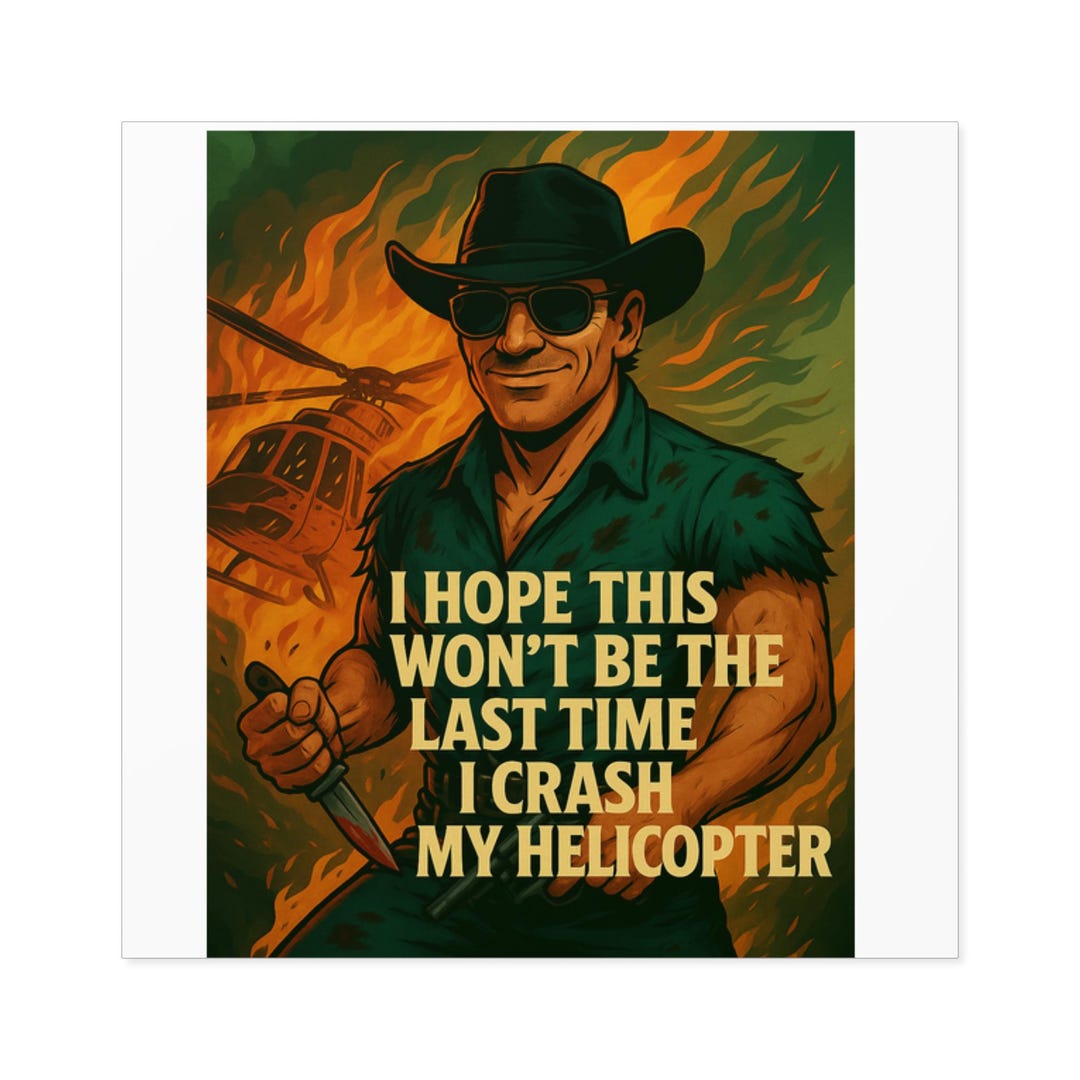 Helicopter Pilot Humor Square Stickers, Funny Gift for Adventurers, Car ...