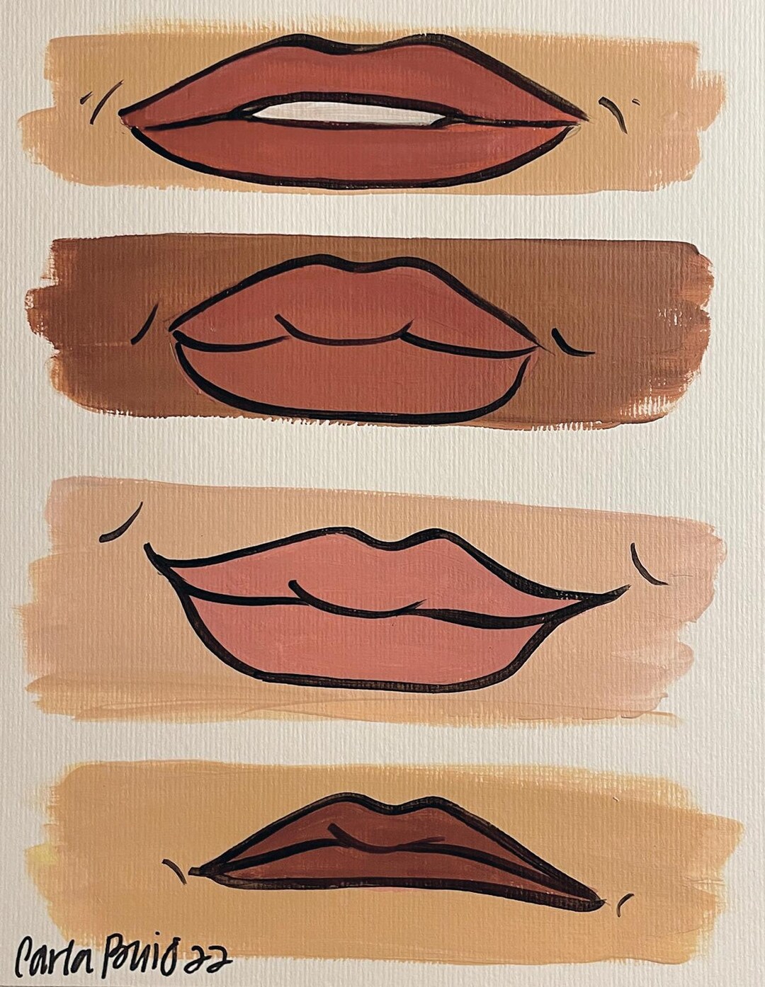 Lips Art Painting Multiple Types of Lips Art Painting Feminist Art ...