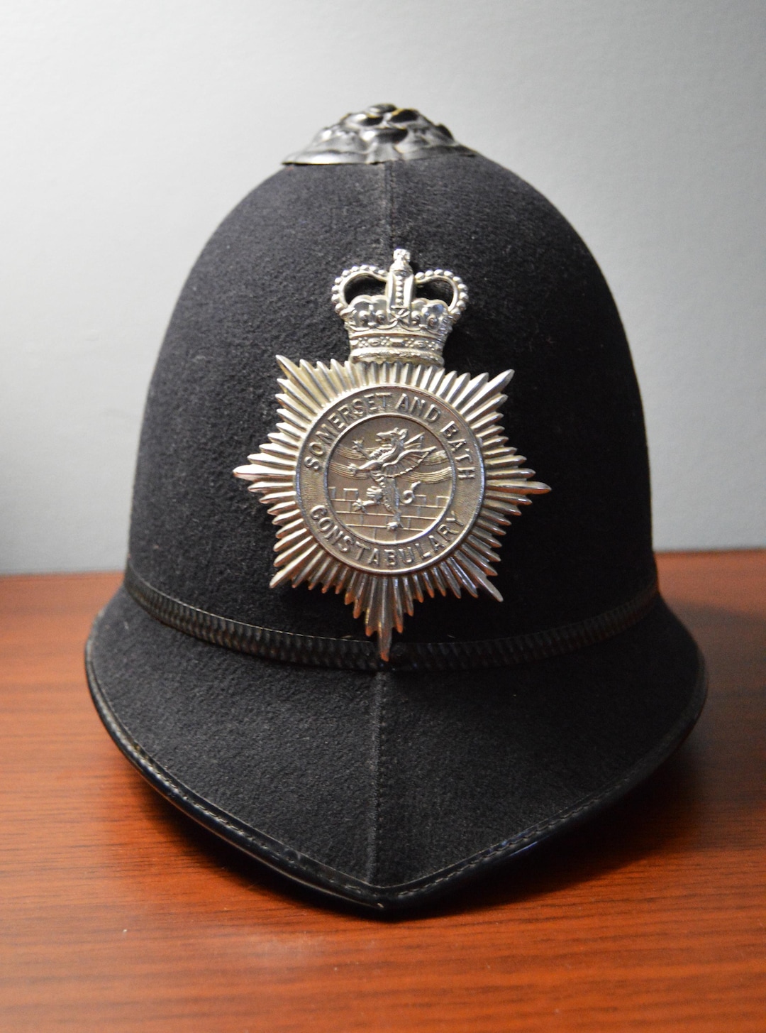 Vintage 60s Somerset and Bath Constabulary Police Bobby Helmet Hat ...