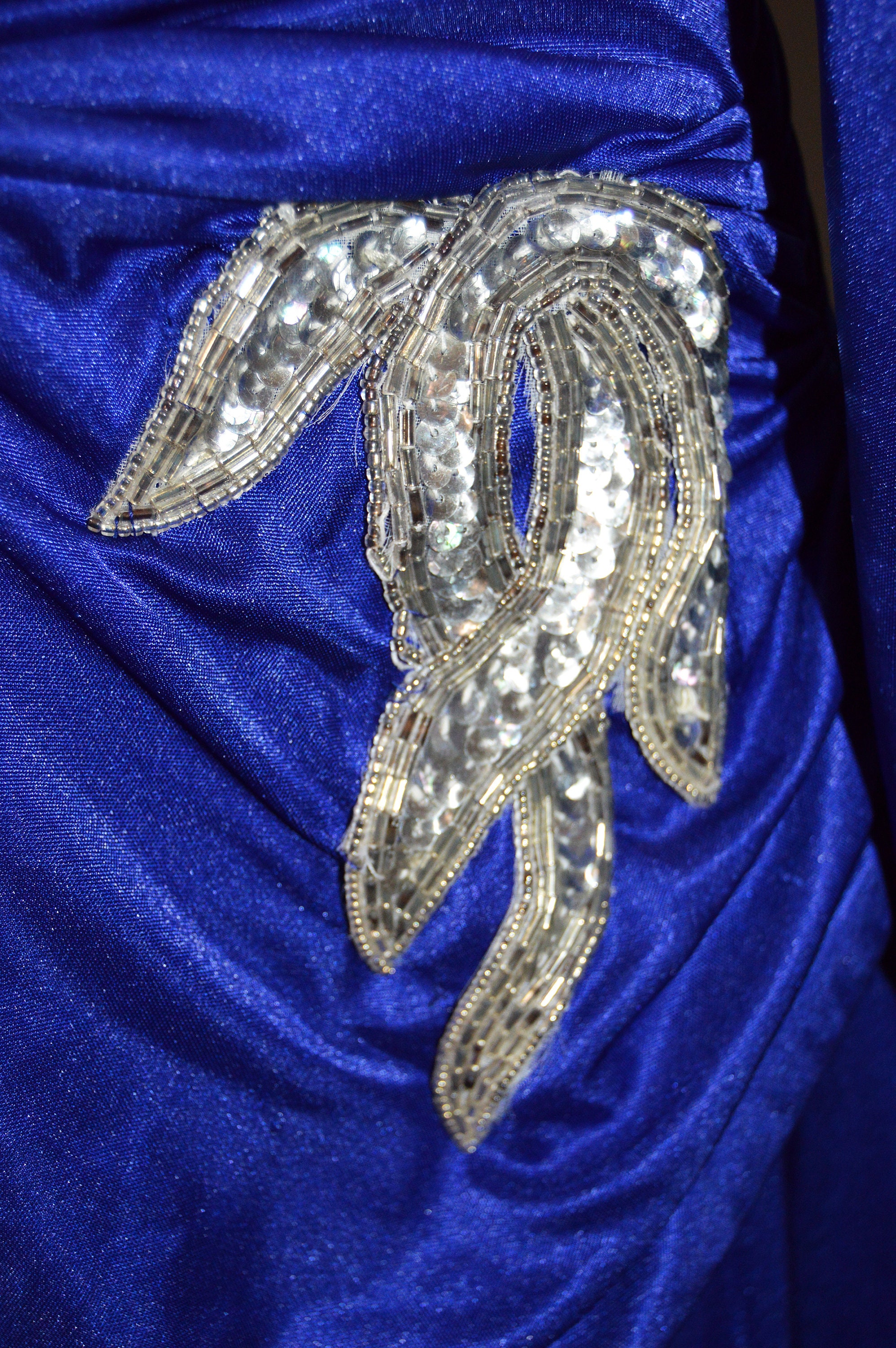 VTG ABBY KENT Royal Blue Drape and Applique Cocktail 80s Dress Sz 14 - Etsy