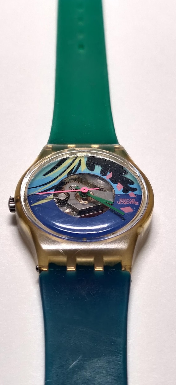 1986 Vintage Swatch Watch Black Coral LK101, Rare - Gem