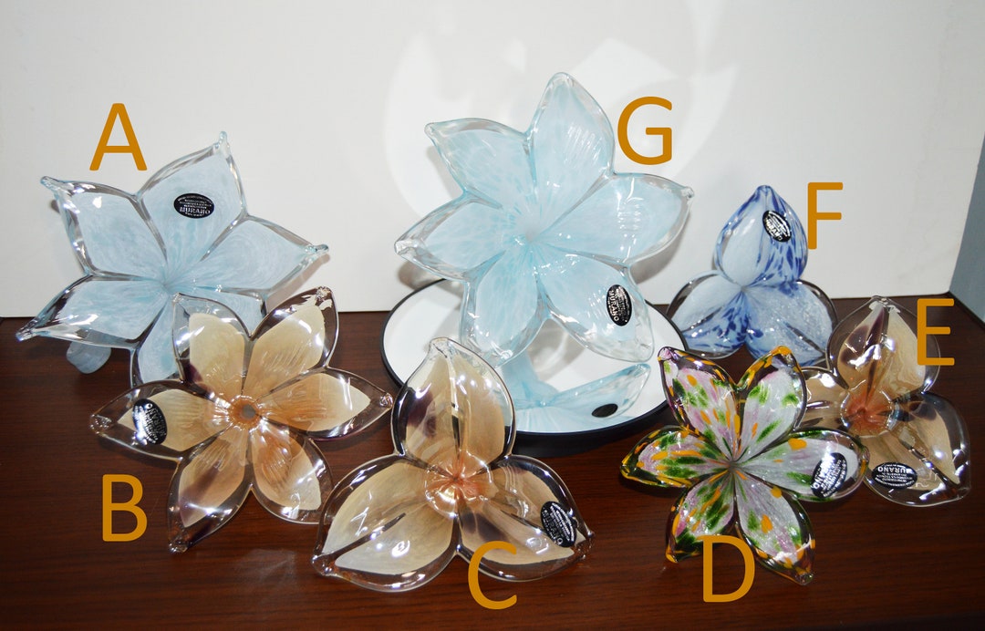 BNWT Murano Glass Flowers (made in Italy) - Various Colors and Sizes - Etsy
