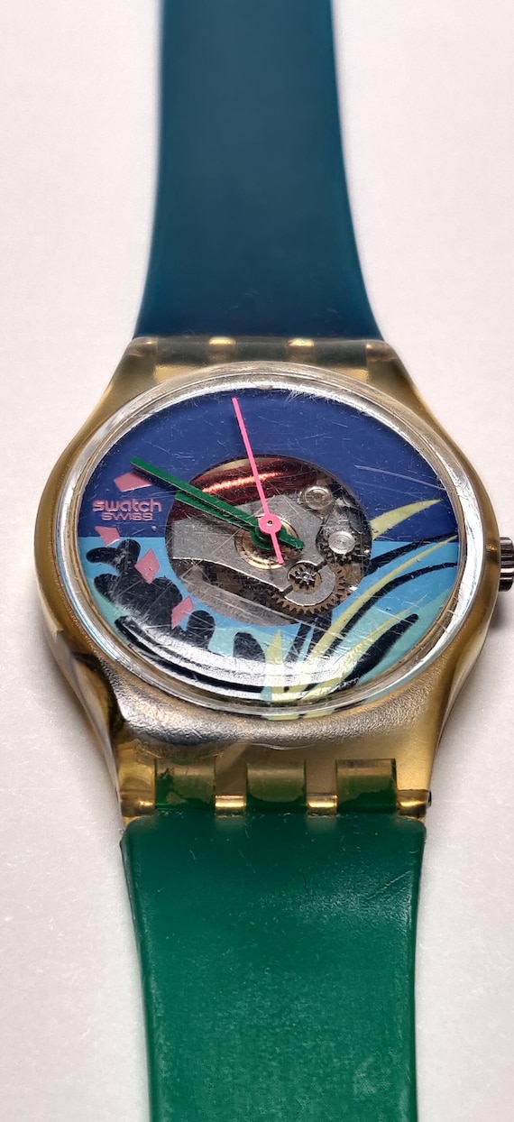 1986 Vintage Swatch Watch Black Coral LK101, Rare - Gem