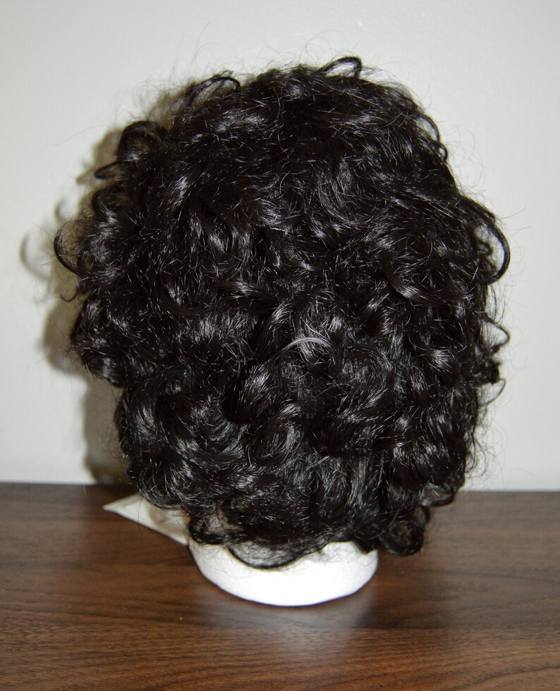 VINTAGE JUNEE FASHION Black Curly 100% Kane Kalon Modacrylic Fiber Wig ...