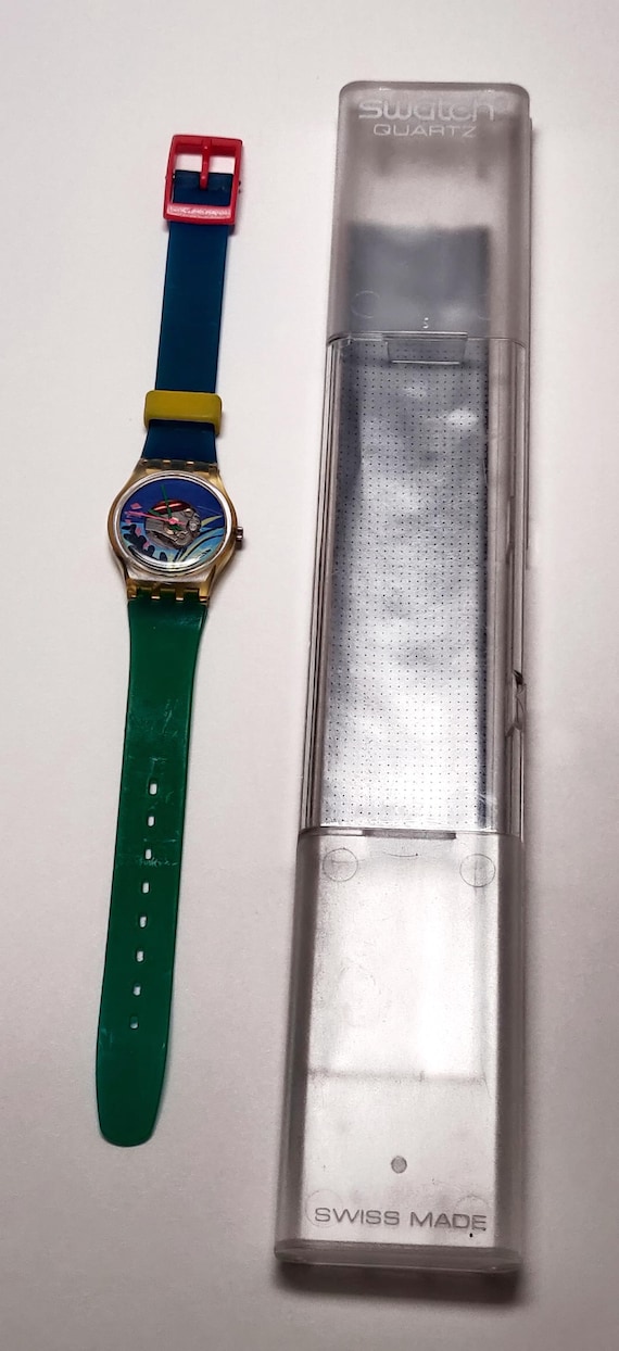 1986 Vintage Swatch Watch Black Coral LK101, Rare - Gem
