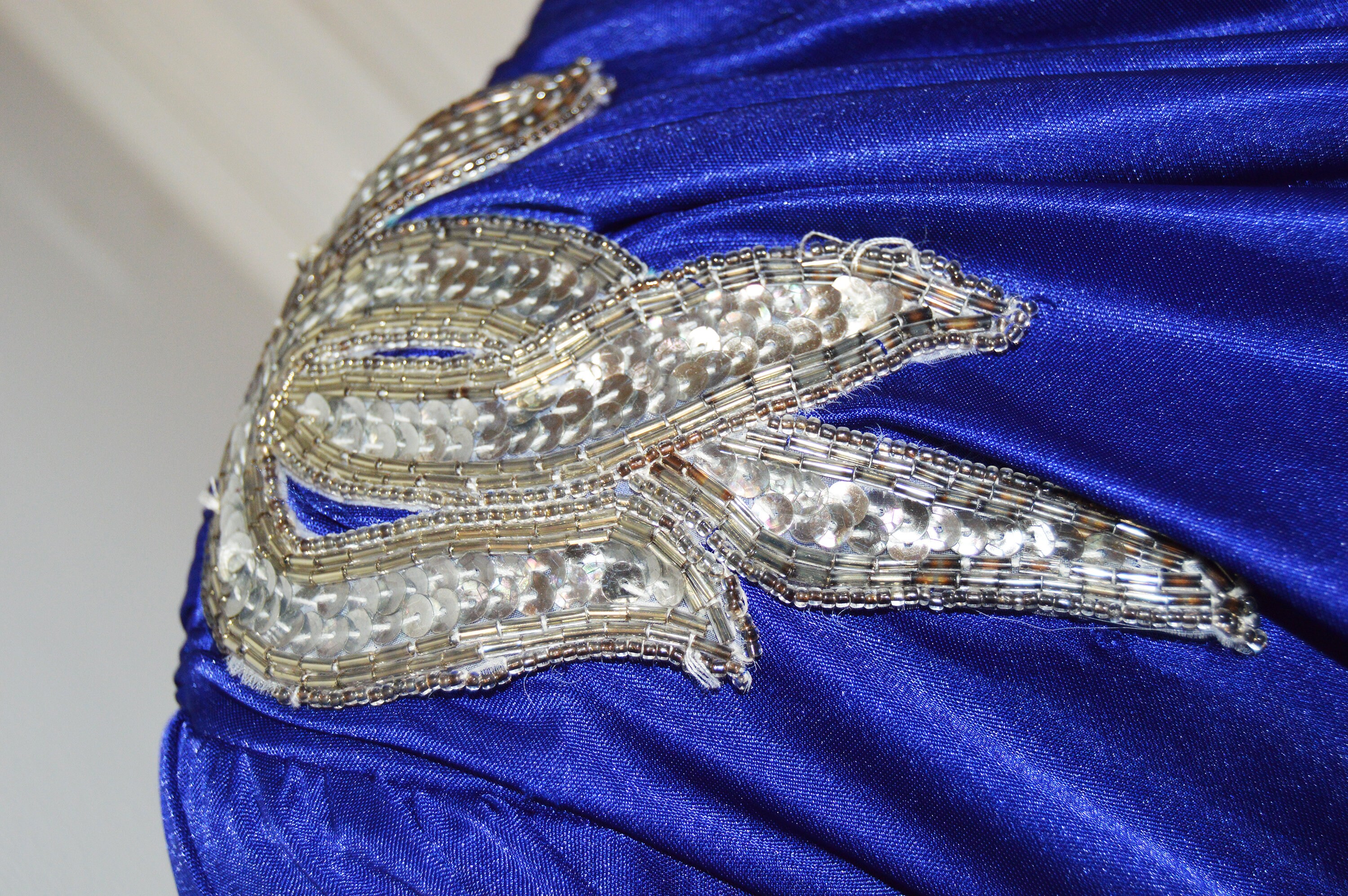 VTG ABBY KENT Royal Blue Drape and Applique Cocktail 80s Dress Sz 14 - Etsy
