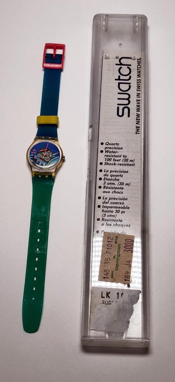 1986 Vintage Swatch Watch Black Coral LK101, Rare - Gem