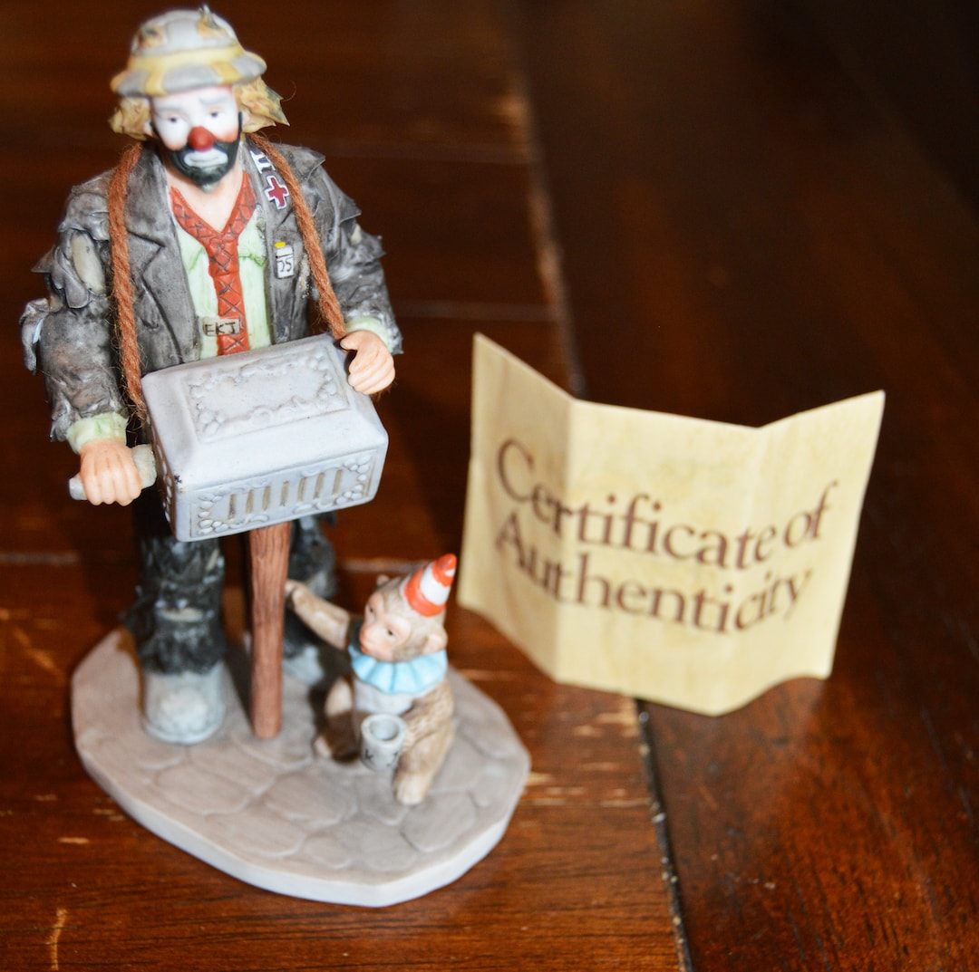 Miniature 5.25" Hurdy Gurdy Hobo Clown W/ Monkey Emmett Kelly Jr ...