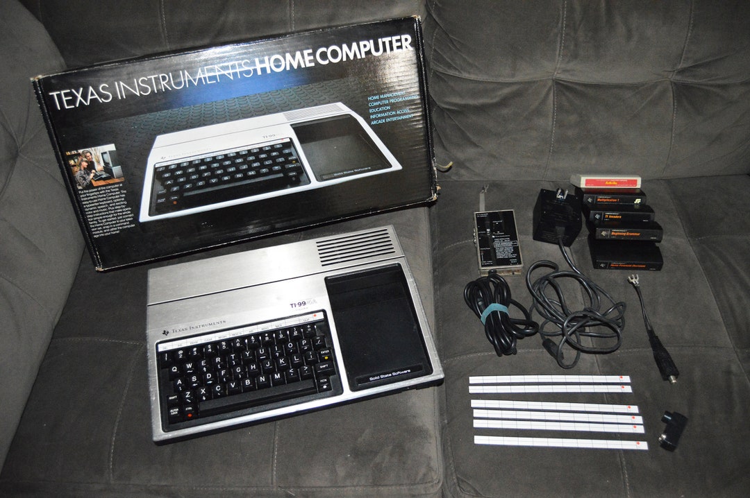 Vintage TEXAS INSTRUMENTS TI-99/4A Home Computer & 5 Games/cartridges ...