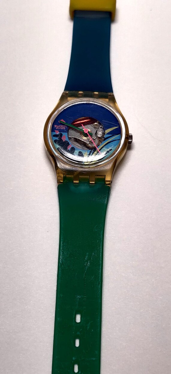 1986 Vintage Swatch Watch Black Coral LK101, Rare - Gem