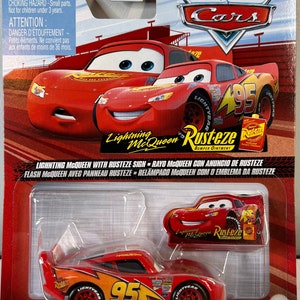 Mattel 1/50 Disney Pixar Cars Die-cast Lightening Mcqueen W/ Rusteze ...