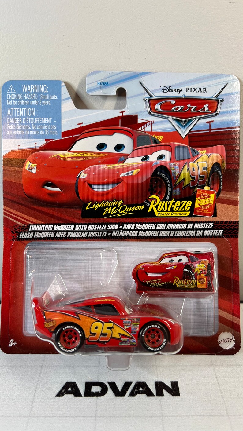 Mattel 1/50 Disney Pixar Cars Die-cast Lightening Mcqueen W/ Rusteze Sign Original Rusteze ...