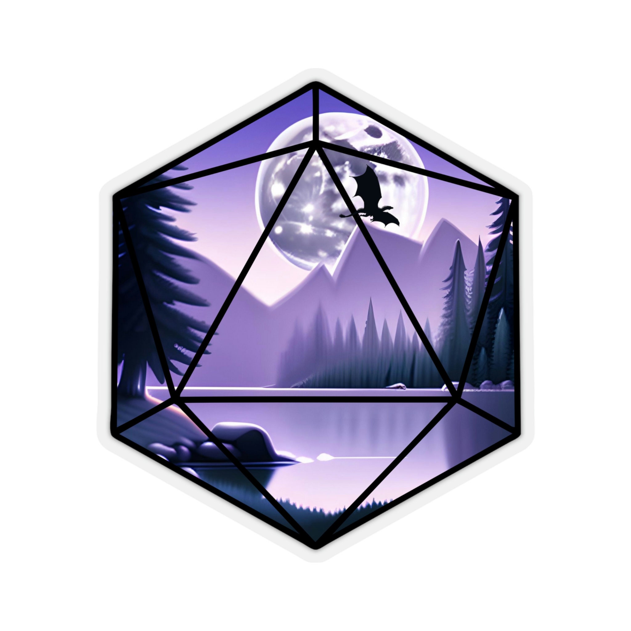 Dungeons and Dragons Sticker, D20 Sticker, D&D Stickers, Purple ...