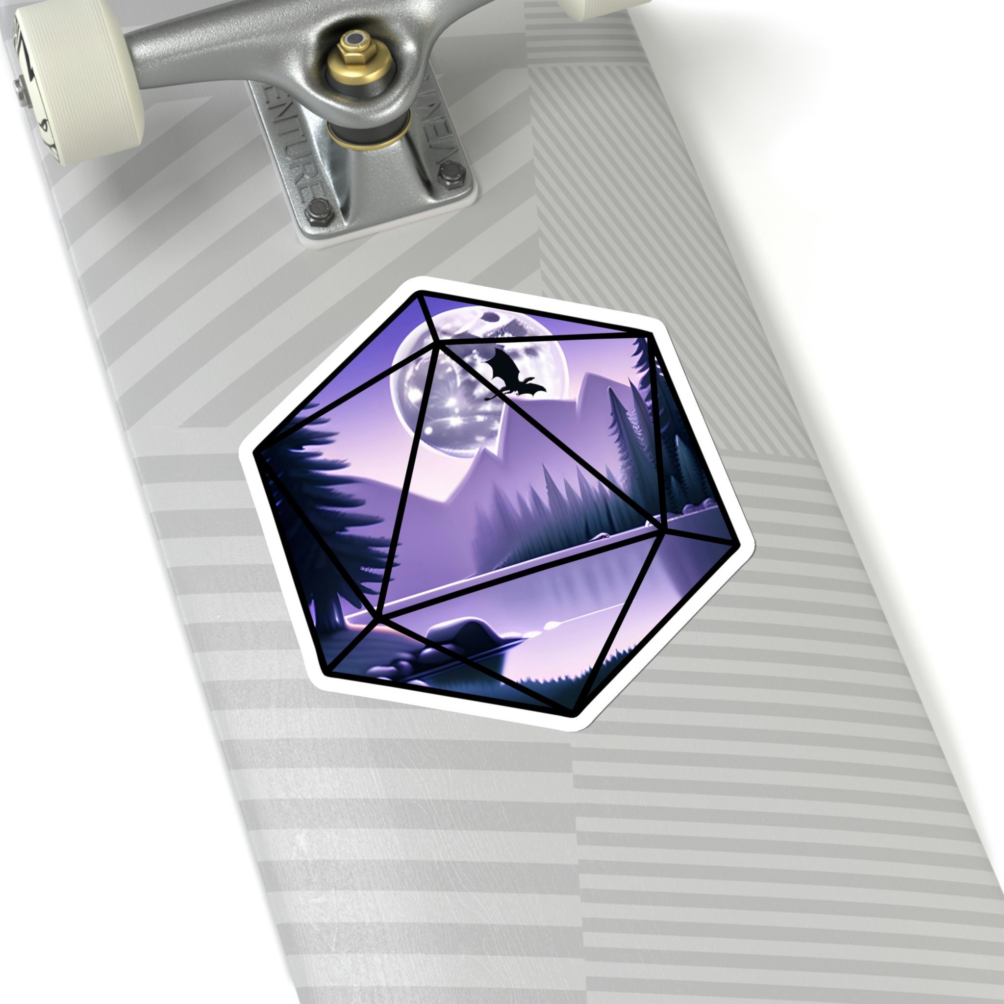 Dungeons and Dragons Sticker, D20 Sticker, D&D Stickers, Purple ...