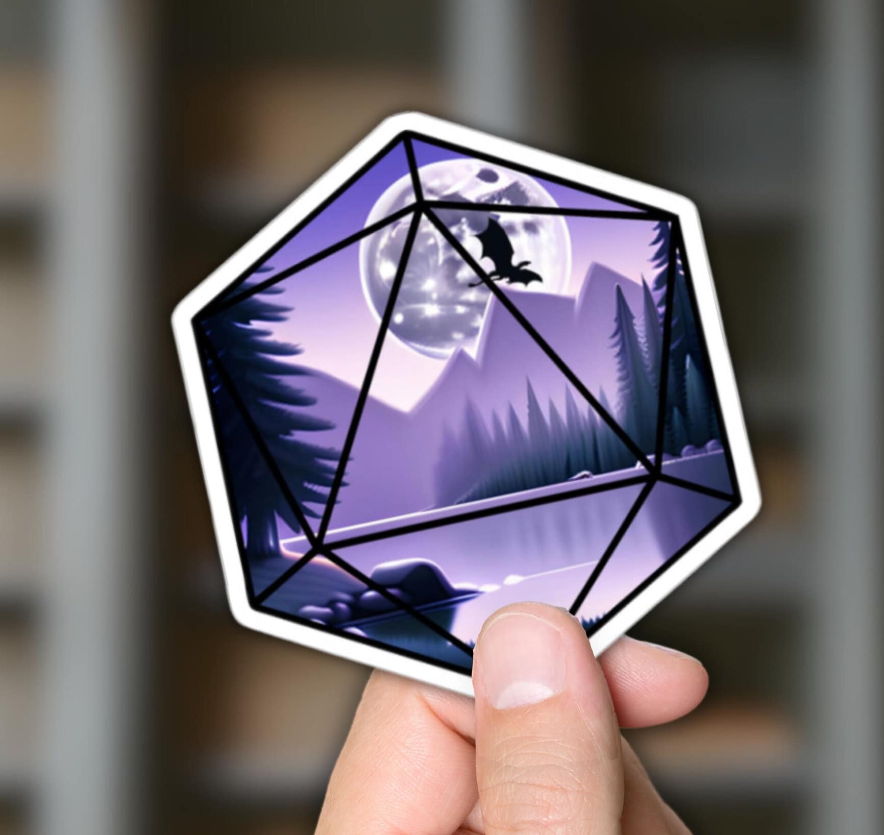 Dungeons and Dragons Sticker, D20 Sticker, D&D Stickers, Purple ...