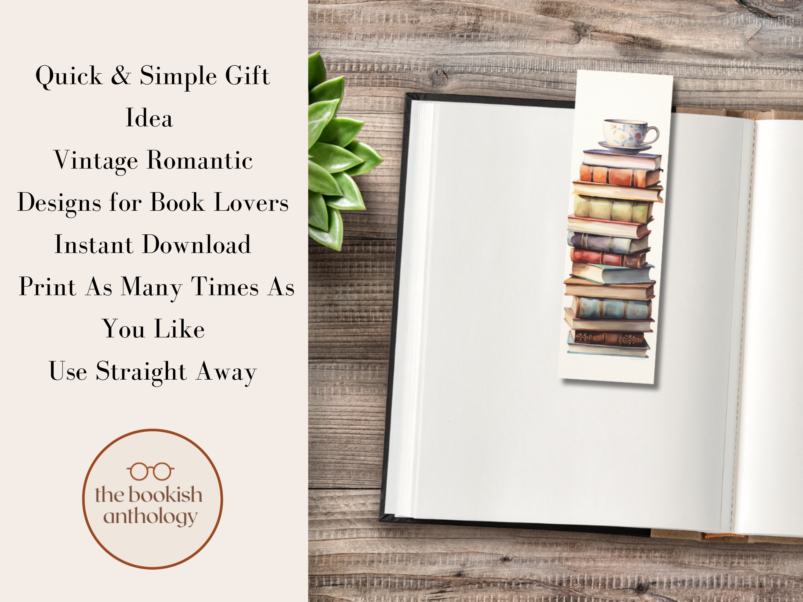 Vintage Romantic Book Stack Printable Bookmarks Romance Bookmarks Book ...