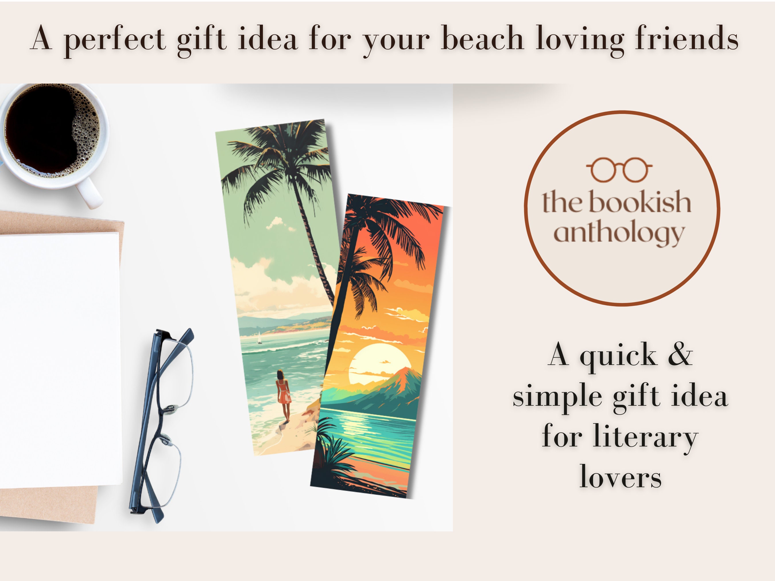 Tropical Palm Tree Bookmarks: Vintage Beach Designs (digital Download ...