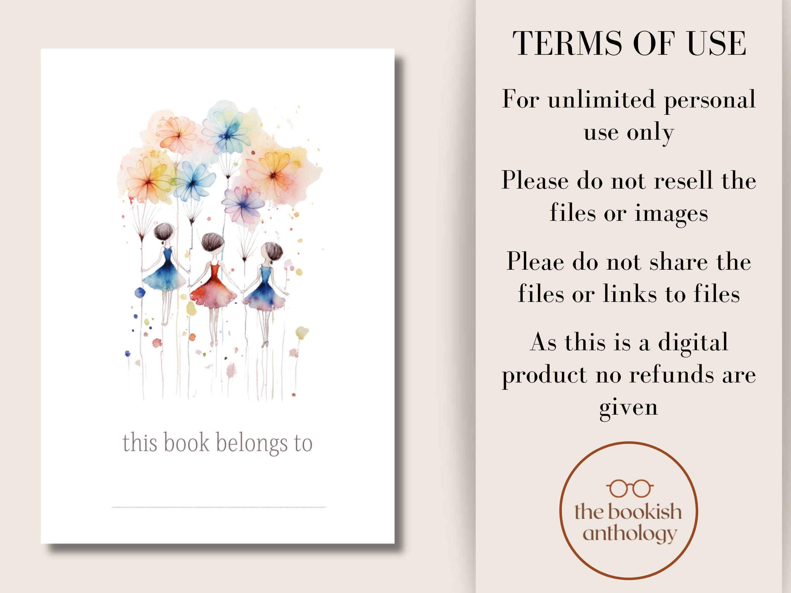 Water Colour Fairy Book Plates Printable Book Plate Fantasy Book Plates ...