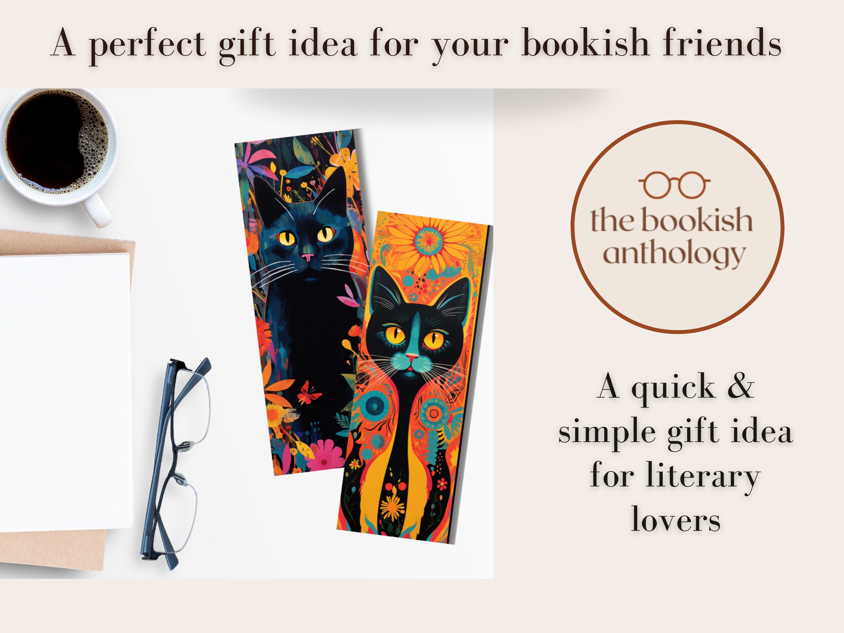 5 Black Cat Printable Bookmarks | Colourful Cat Bookmark | Cute Cat ...