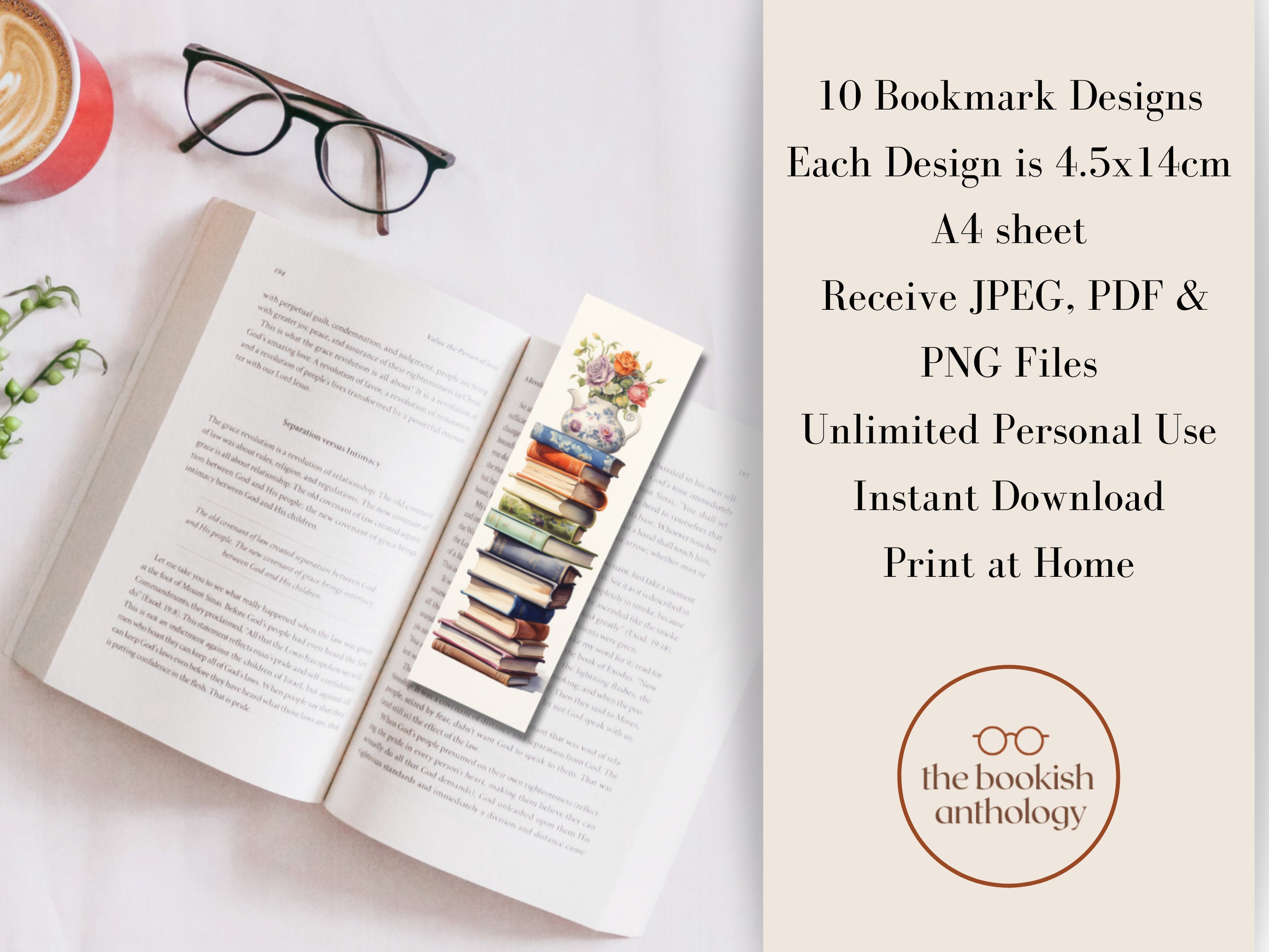 Vintage Romantic Book Stack Printable Bookmarks Romance Bookmarks Book ...