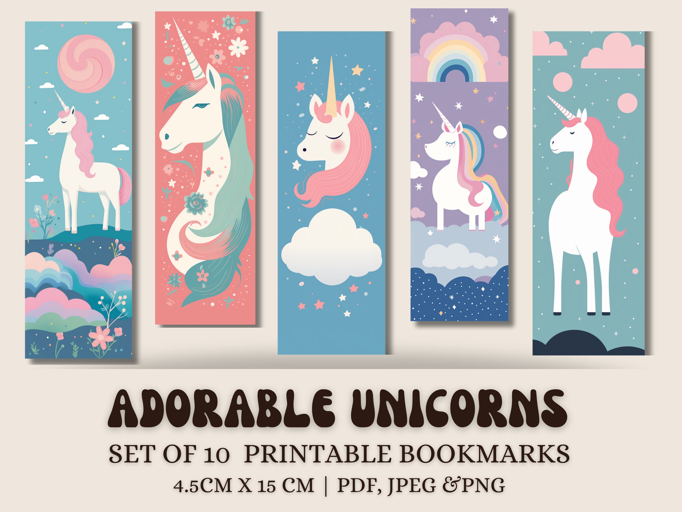 Unicorn Bookmark Printable Printable Unicorn Bookmarks – Dorky