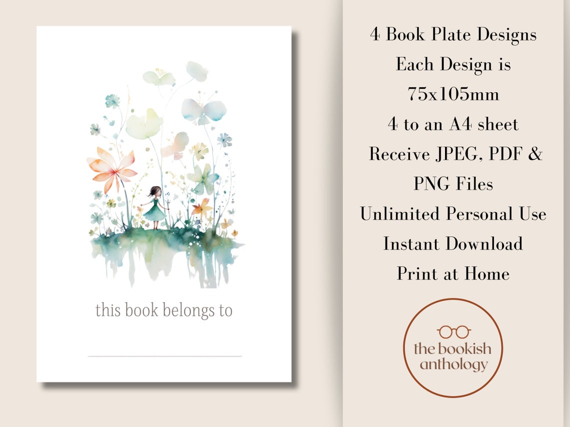 Water Colour Fairy Book Plates Printable Book Plate Fantasy Book Plates ...