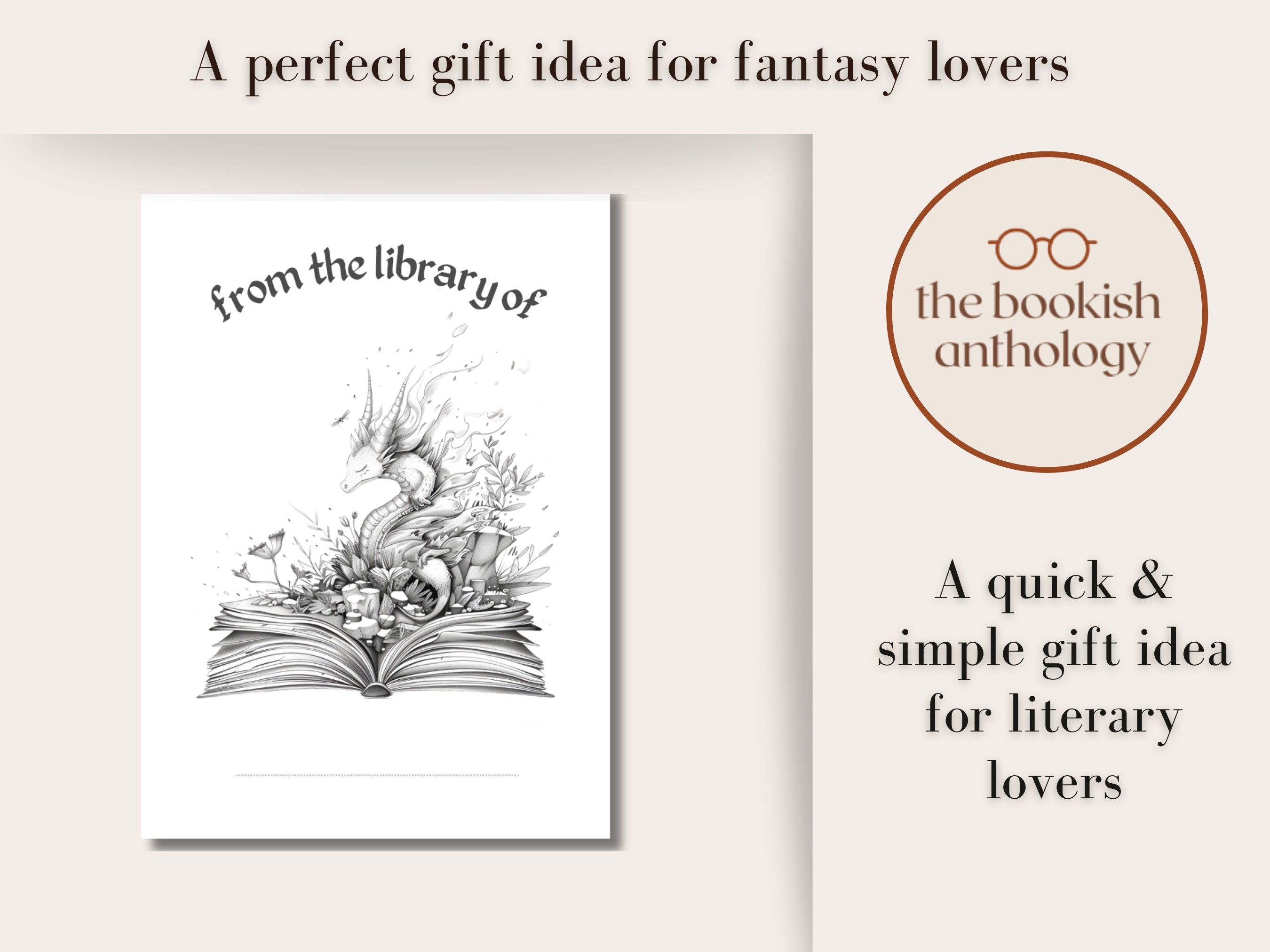 Fantasy Fairy Tale Book Plates, Printable Fantasy Book Plate, Dragon ...