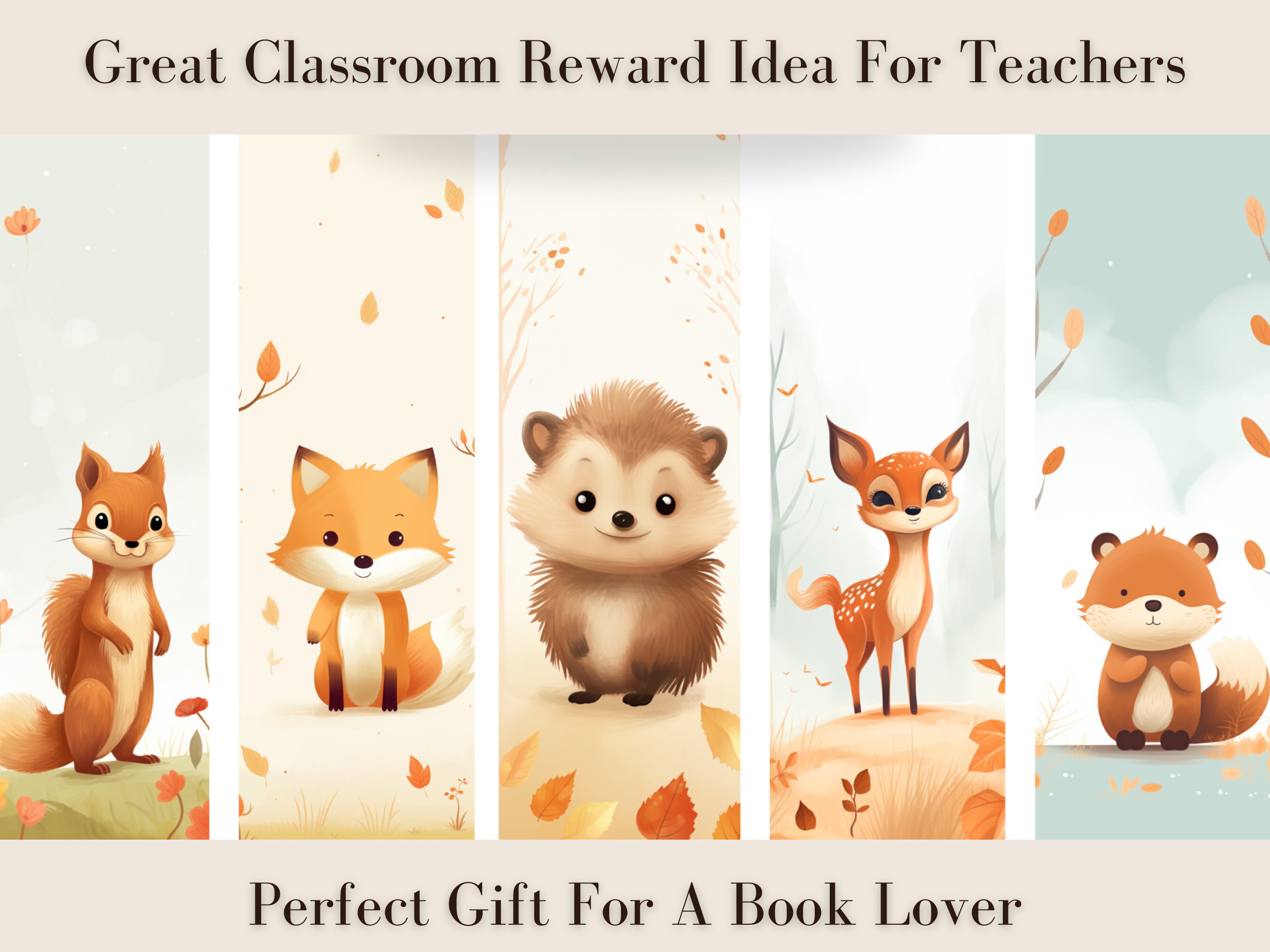 5 Cute Animals Printable Bookmark | Bookmark Printable for Animal ...