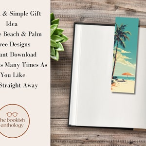 Tropical Palm Tree Bookmarks: Vintage Beach Designs (digital Download ...