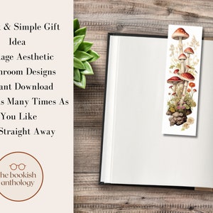 Set of 10 Vintage Mushroom Bookmarks Printable Mushroom Bookmark ...