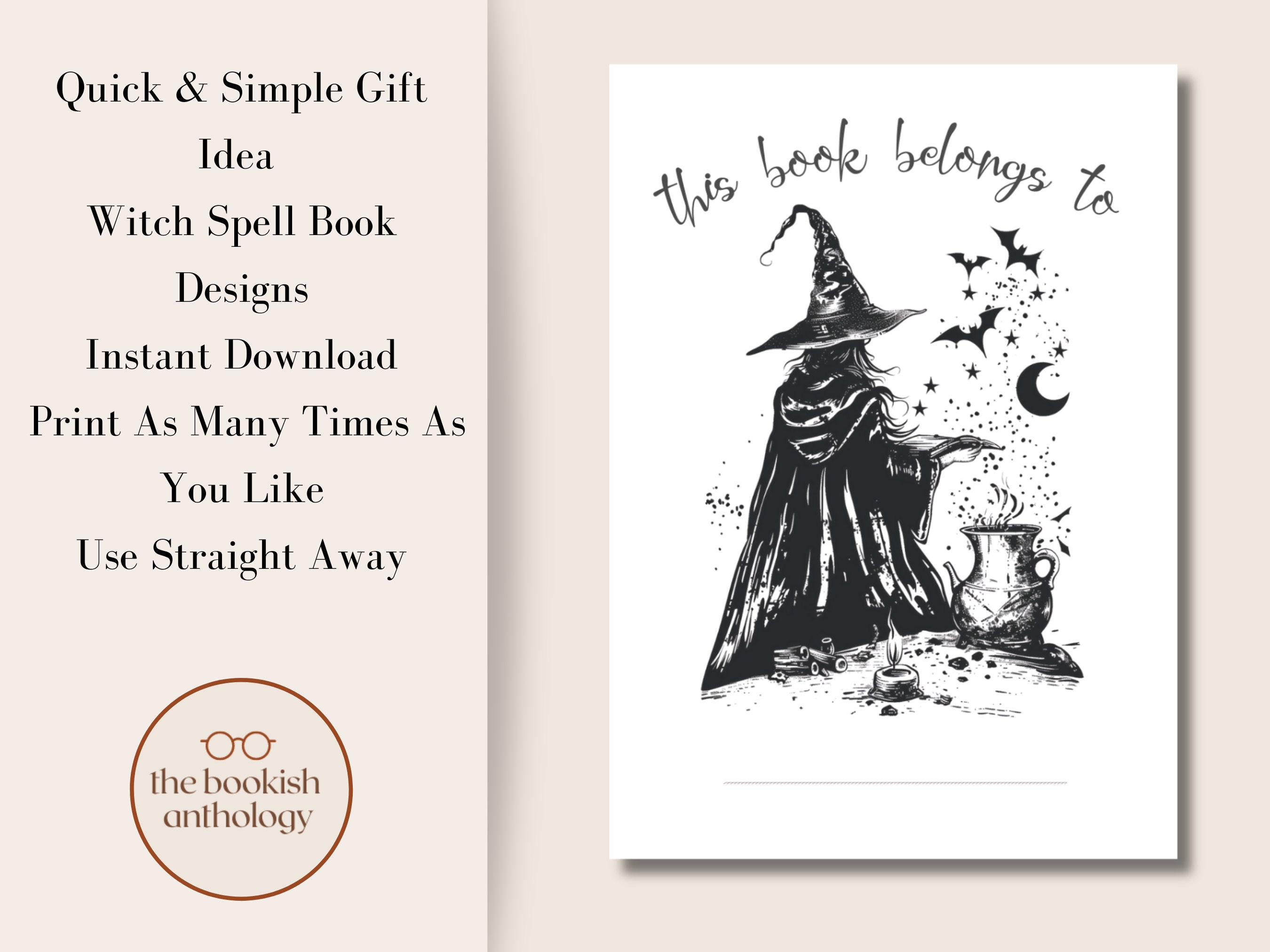 Book of Shadows Printable Book Plates | Witchy Grimoire (digital ...