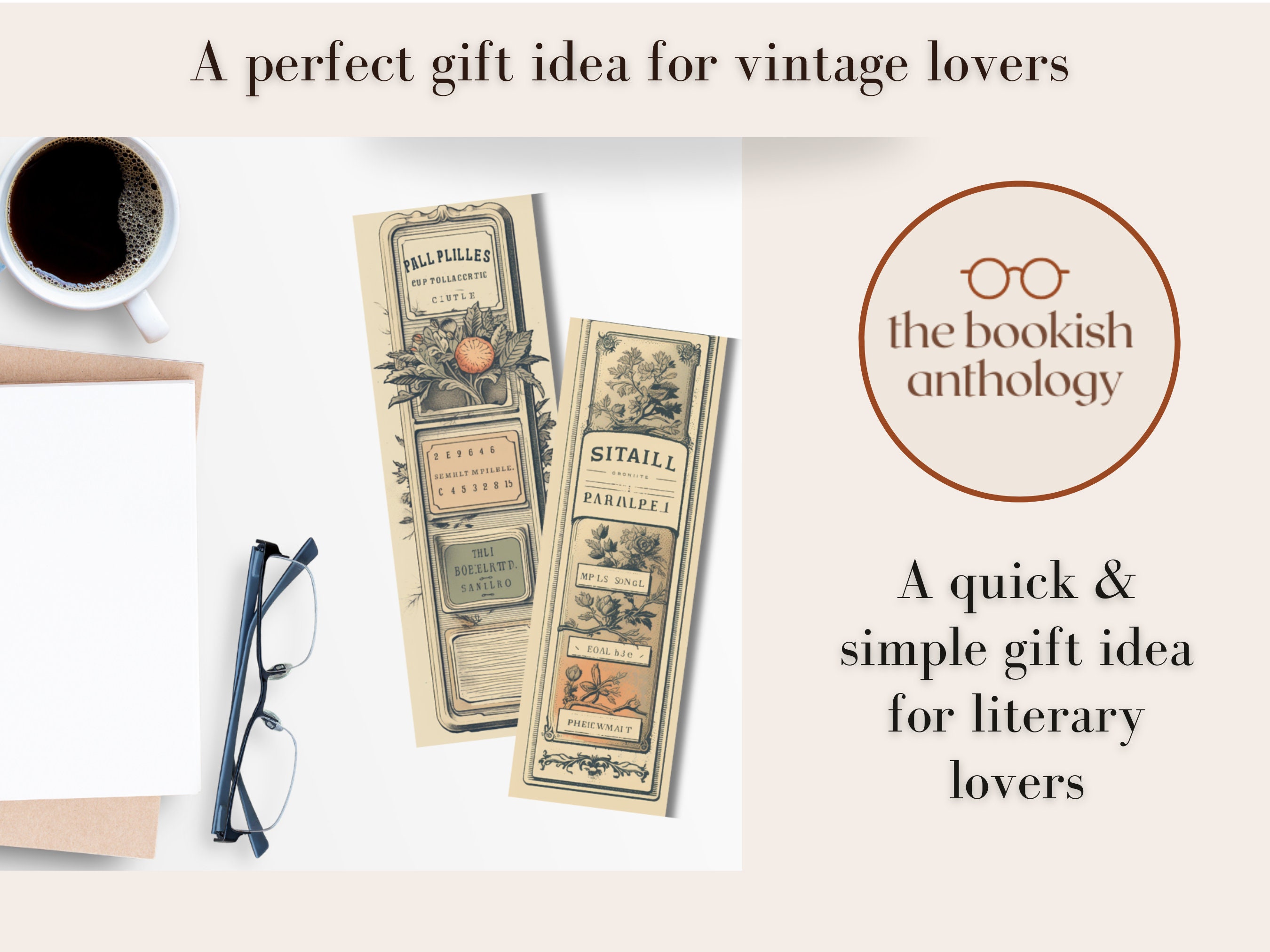 Vintage Book Spine Printable Bookmarks Printable Vintage Bookmark Gift ...