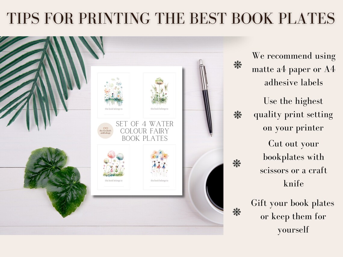 Water Colour Fairy Book Plates Printable Book Plate Fantasy Book Plates ...