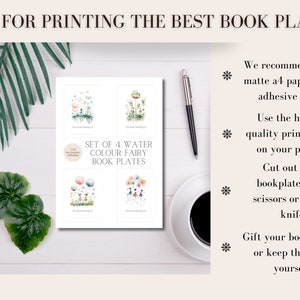 Water Colour Fairy Book Plates Printable Book Plate Fantasy Book Plates ...