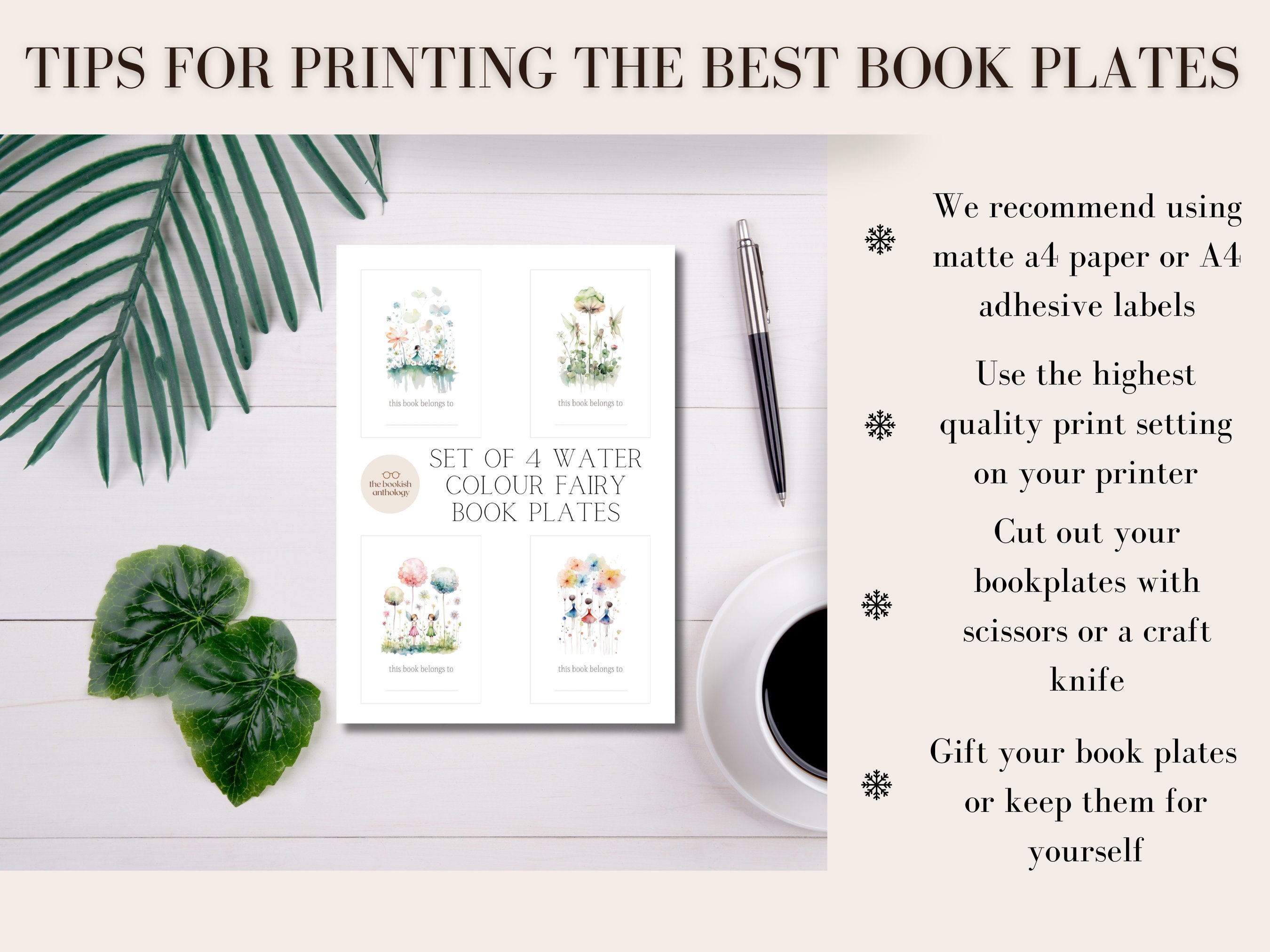 Water Colour Fairy Book Plates Printable Book Plate Fantasy Book Plates ...