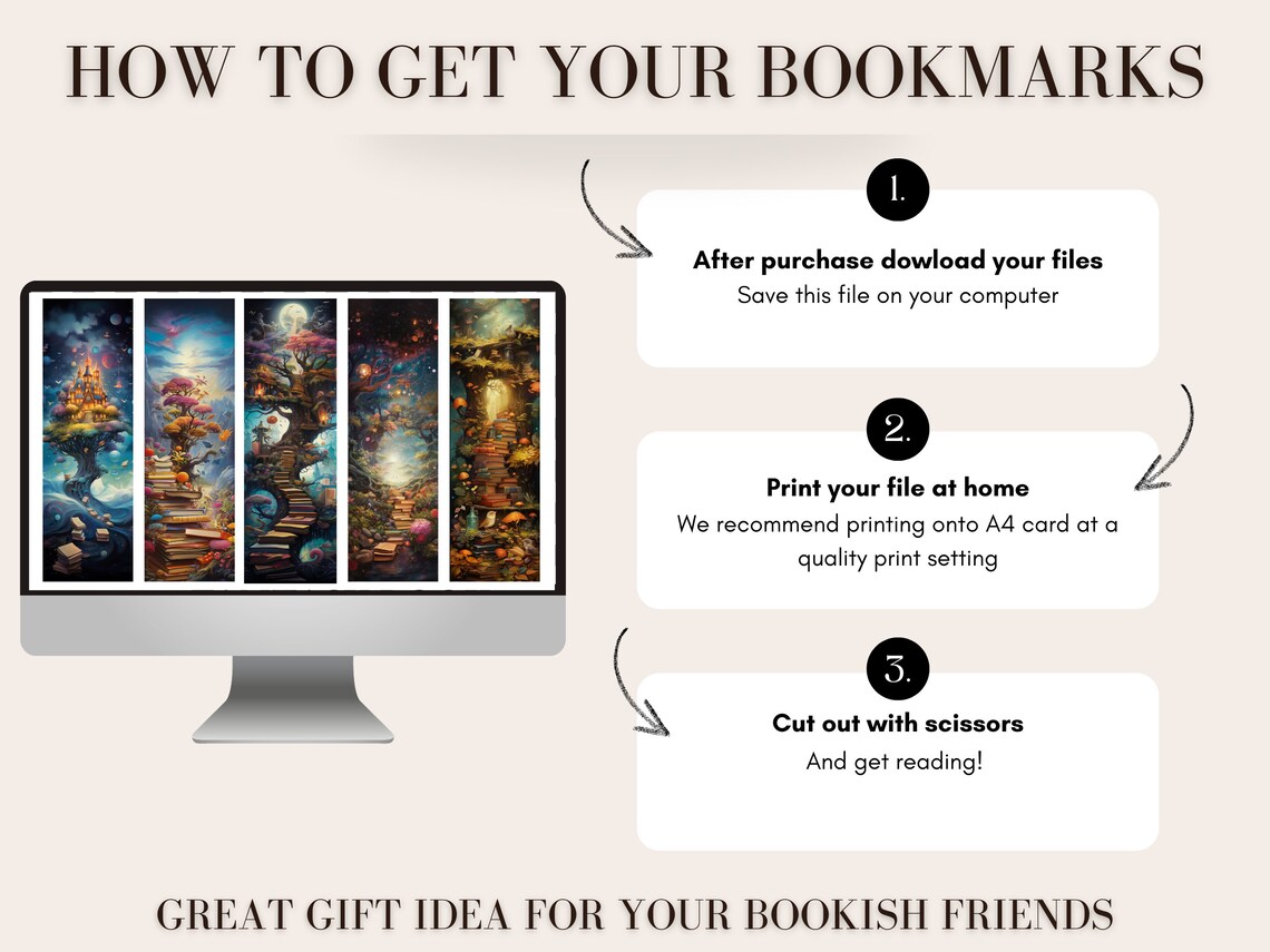 Set of 5 Fantasy World Printable Bookmarks Printable Fantasy Bookmark ...