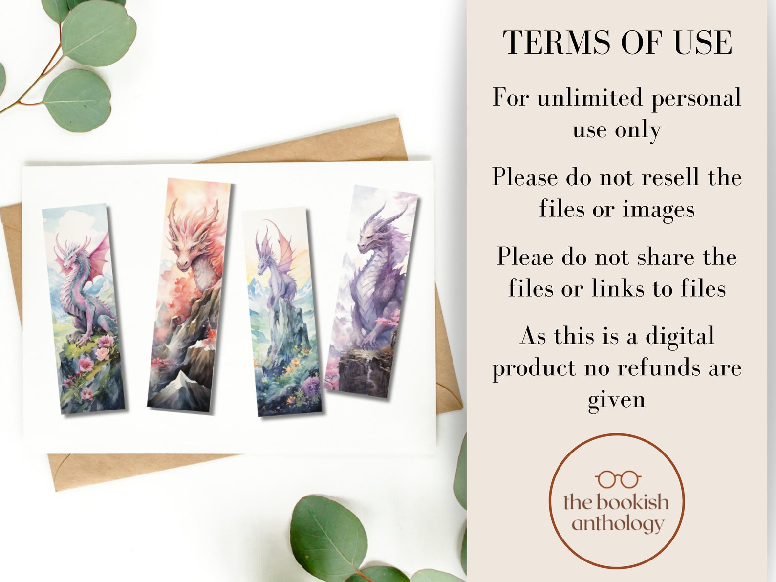 Dragon Printable Bookmark | Dragon Bookmarks for Her | Romance ...