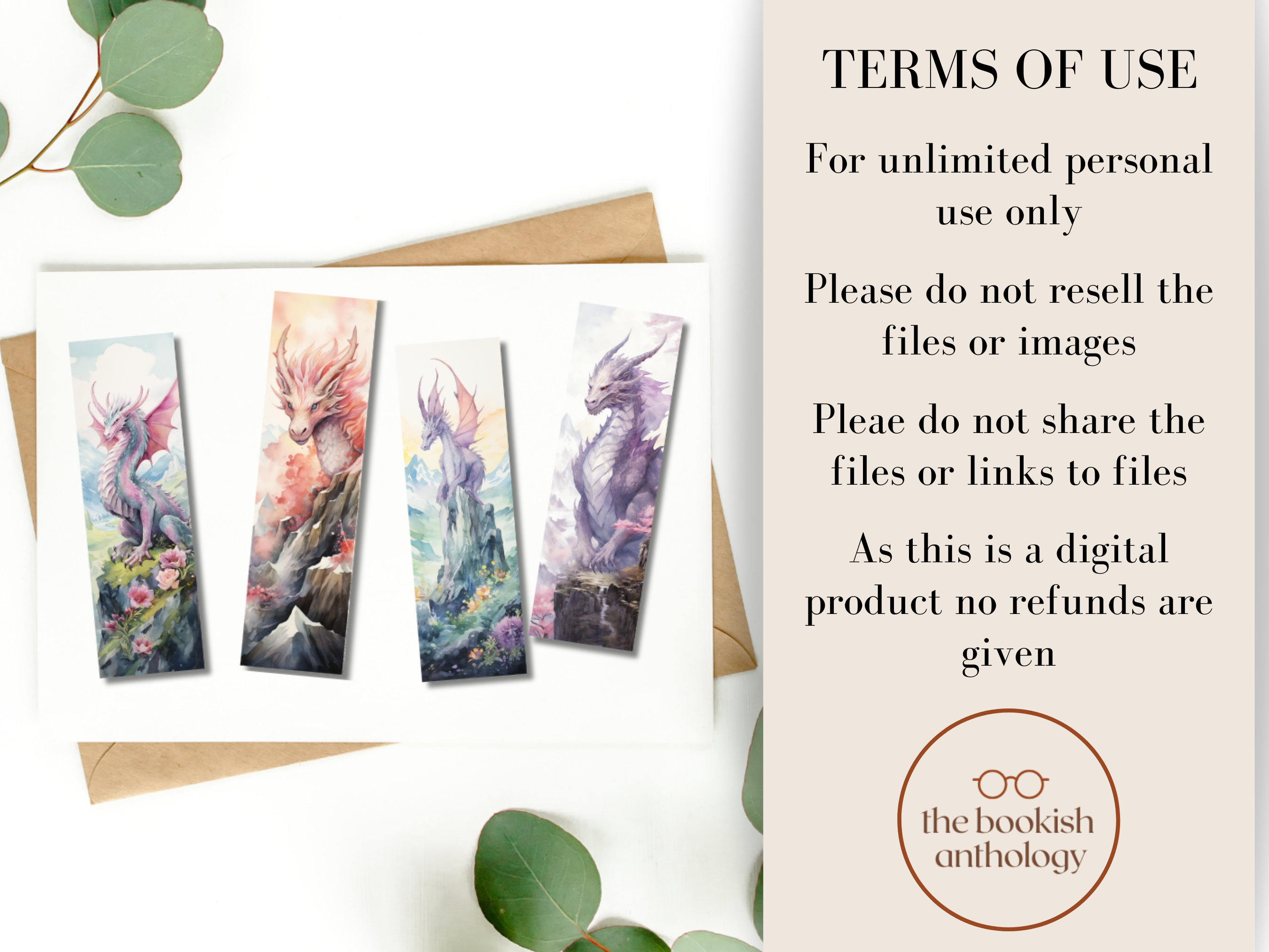 Dragon Printable Bookmark | Dragon Bookmarks for Her | Romance ...