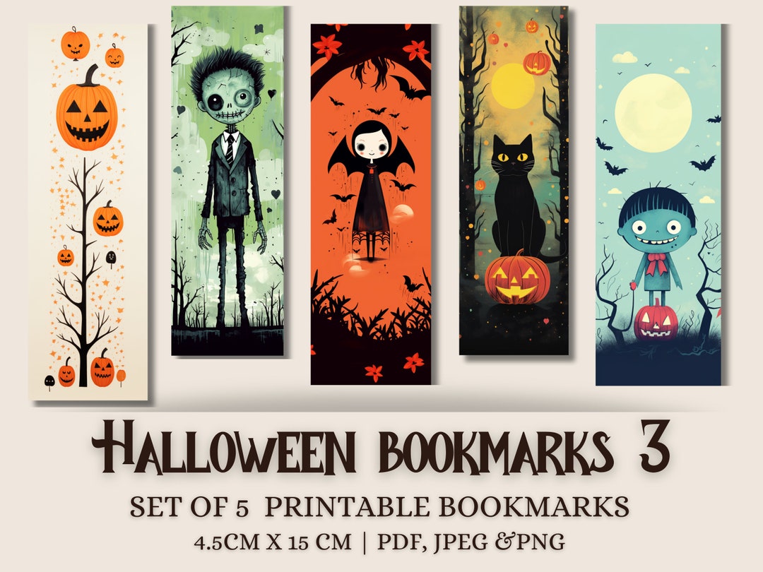 Halloween Bookmark | Halloween Printable | Spooky Bookmark | Cute ...