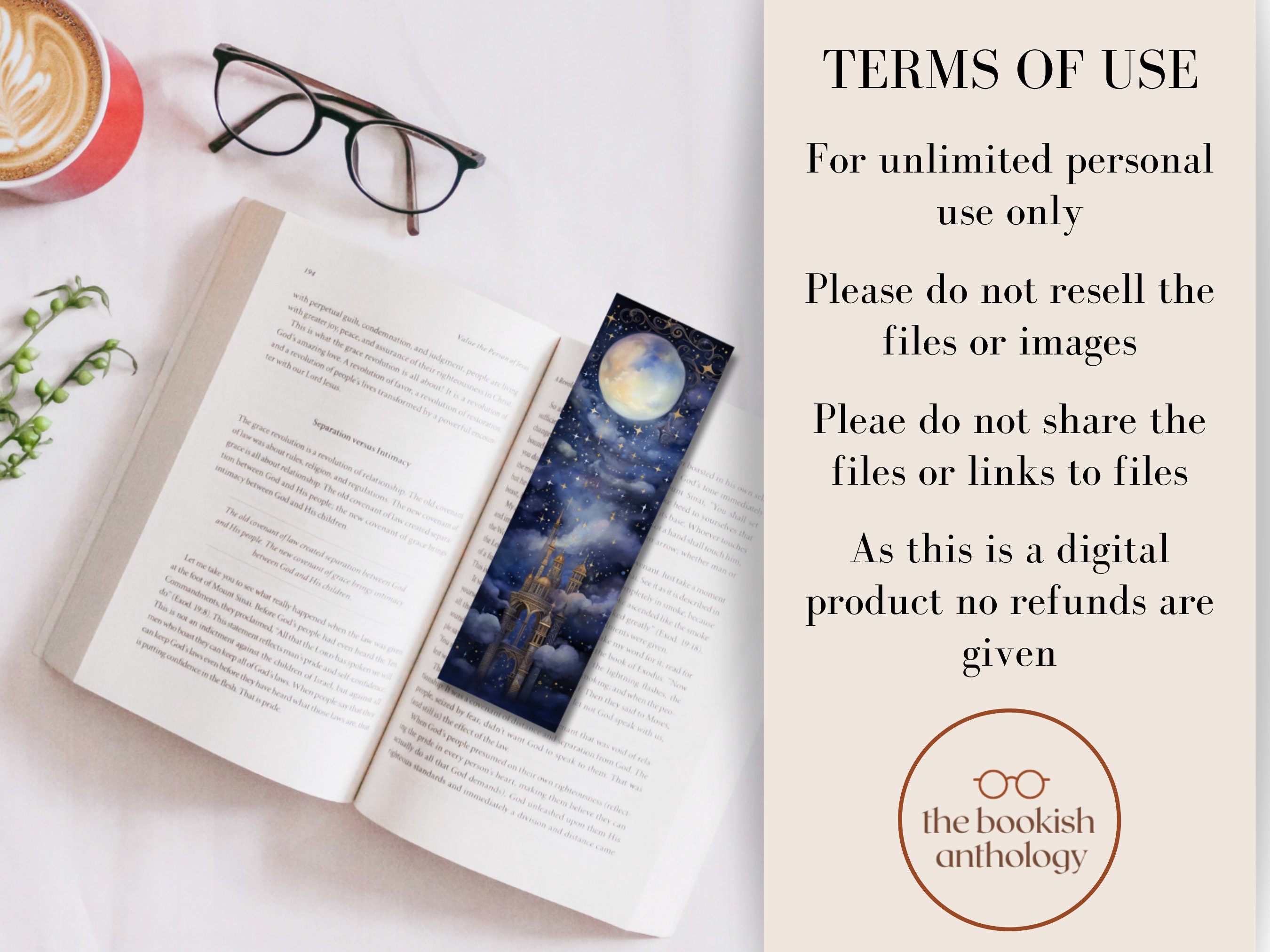 Set of 5 Watercolor Starry Night Bookmark Printable Night Sky Bookmark ...