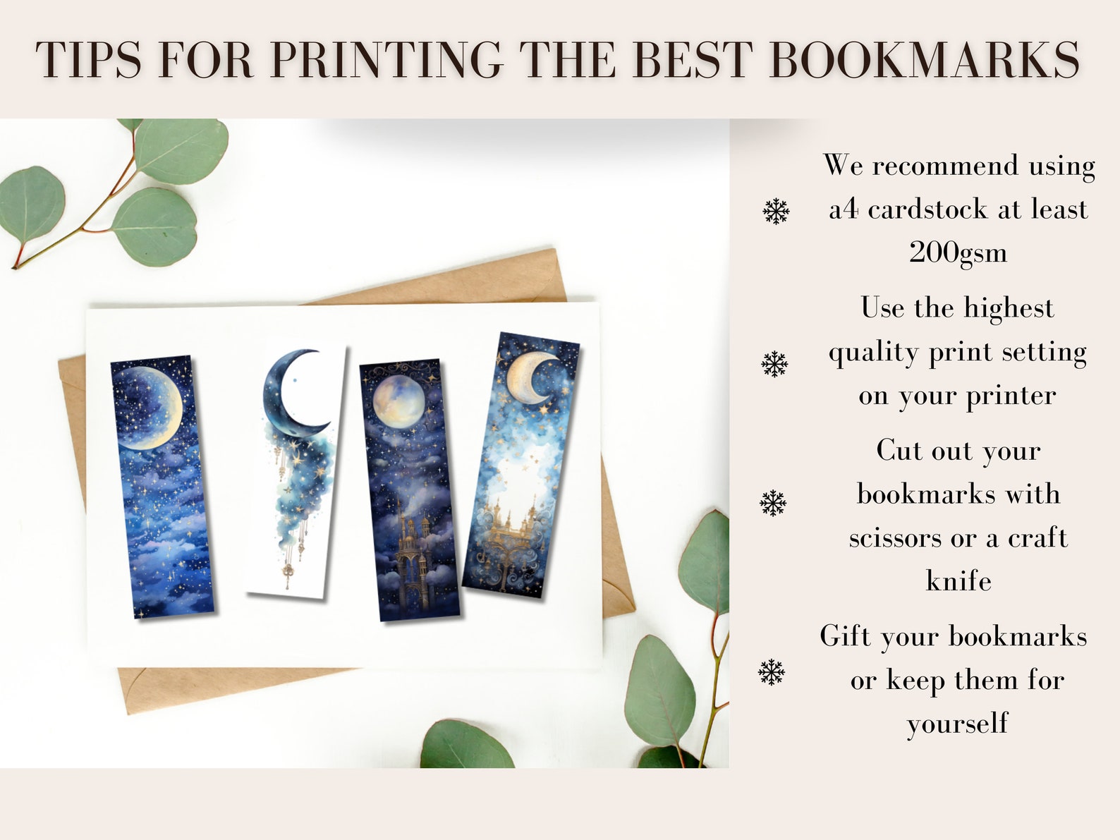 Moon & Stars Printable Bookmark | Celestial Bookmark Printable | Galaxy ...
