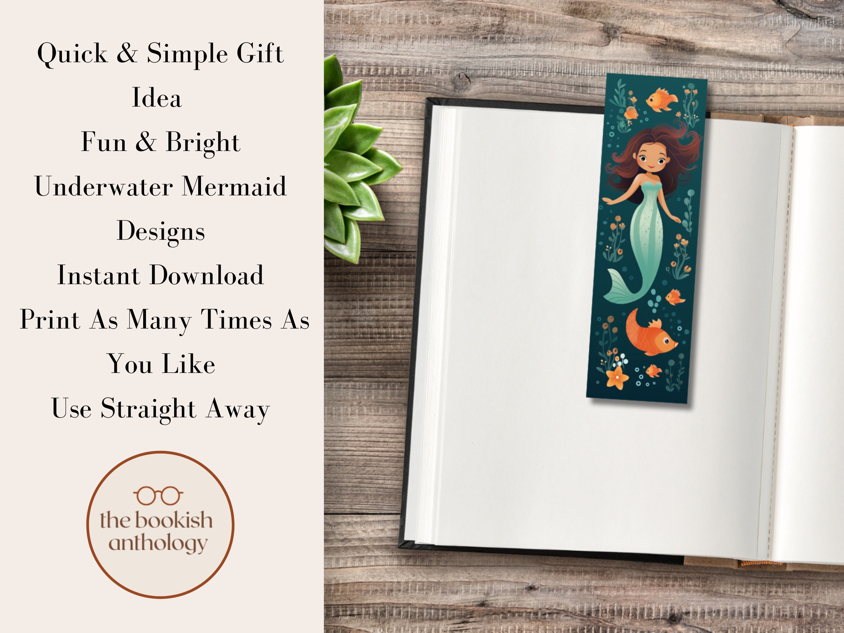 10 Cute Mermaid Bookmarks | Printable Bookmark | Fantasy Bookmark ...