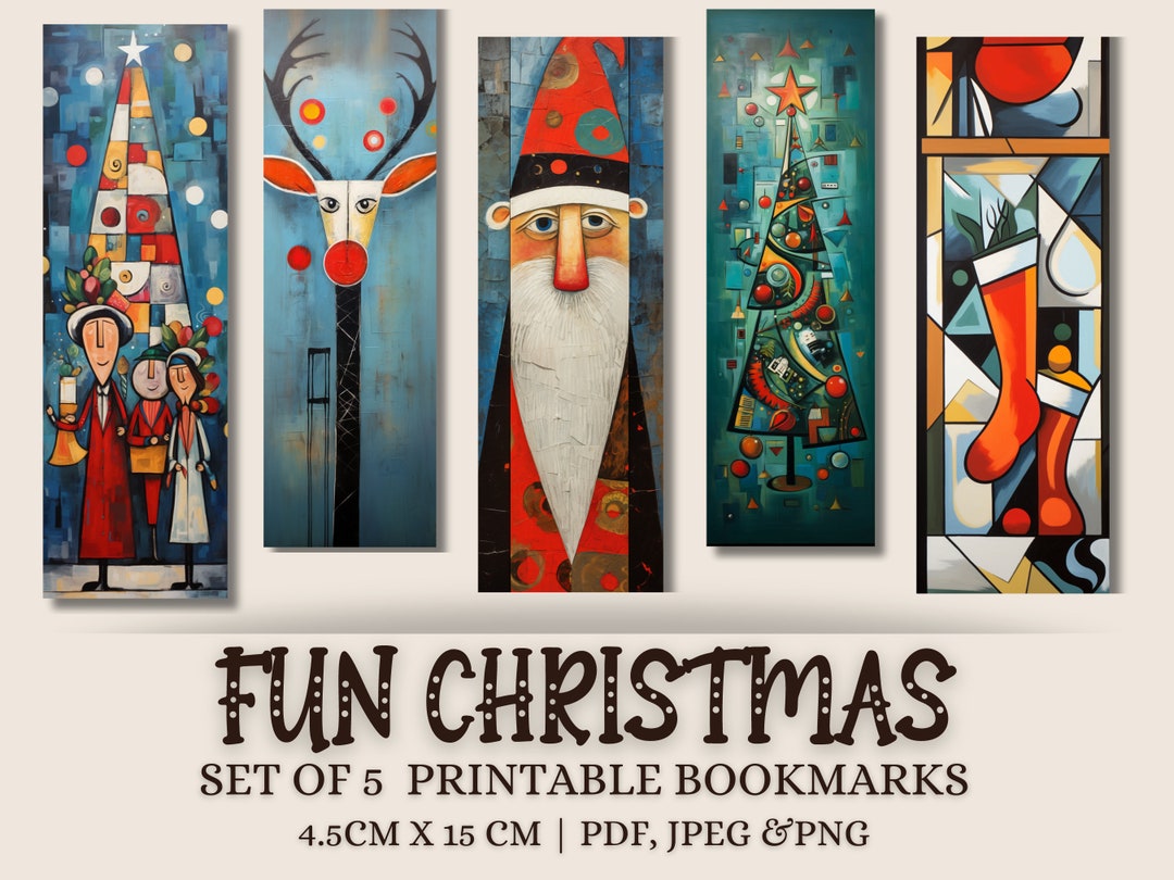 5 Christmas Printable Bookmarks DIY Christmas Gift Tags Christmas ...