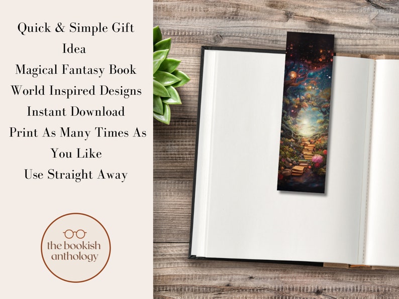 Set of 5 Fantasy World Printable Bookmarks Printable Fantasy Bookmark ...