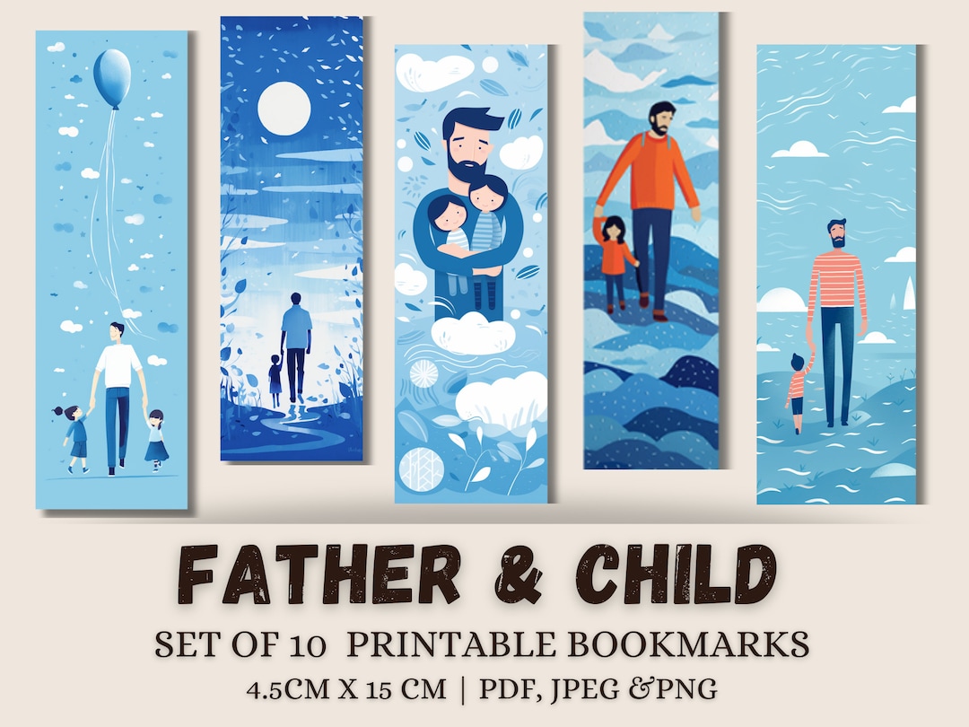 Father's Day Bookmarks: Set of 10 Printable Designs (digital Download ...