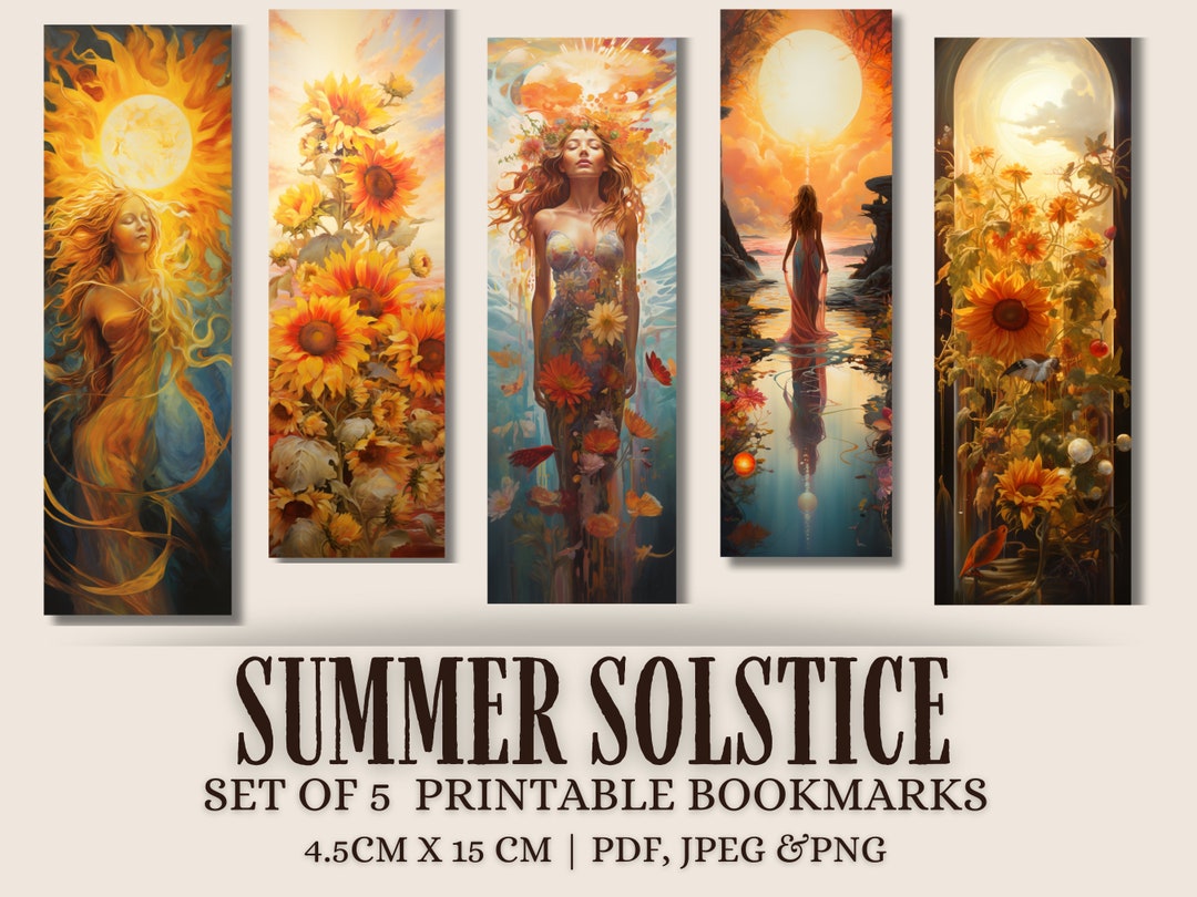 Summer Solstice Printable Bookmarks | Pagan Printable | Midsummer ...