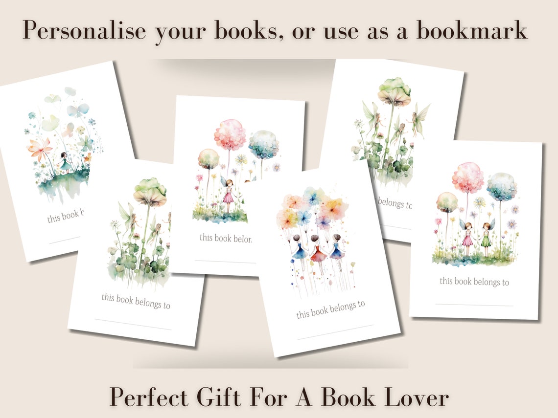 Water Colour Fairy Book Plates Printable Book Plate Fantasy Book Plates ...