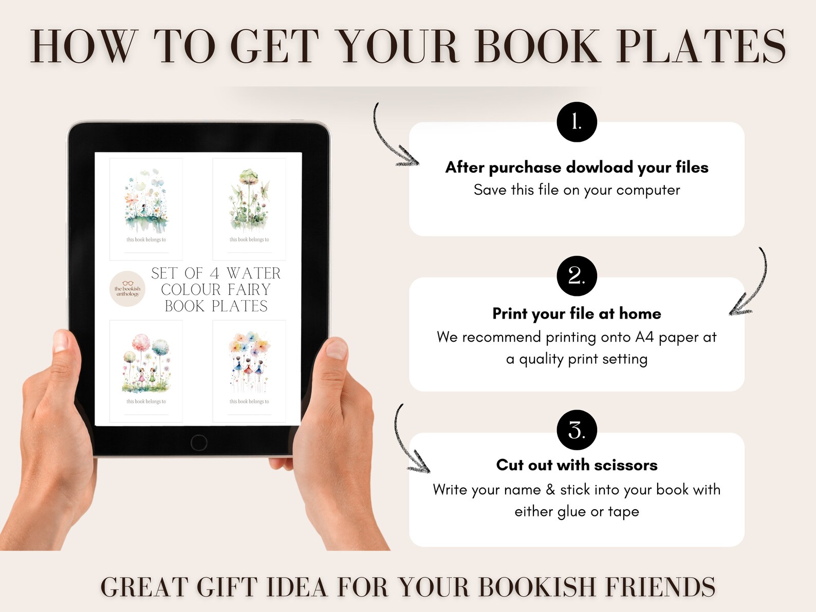 Water Colour Fairy Book Plates Printable Book Plate Fantasy Book Plates ...