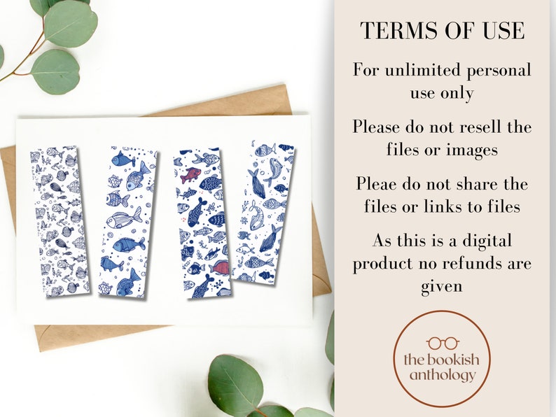 Fish Printable Bookmarks: Sea Creature Art, Kids Bookmark (digital ...