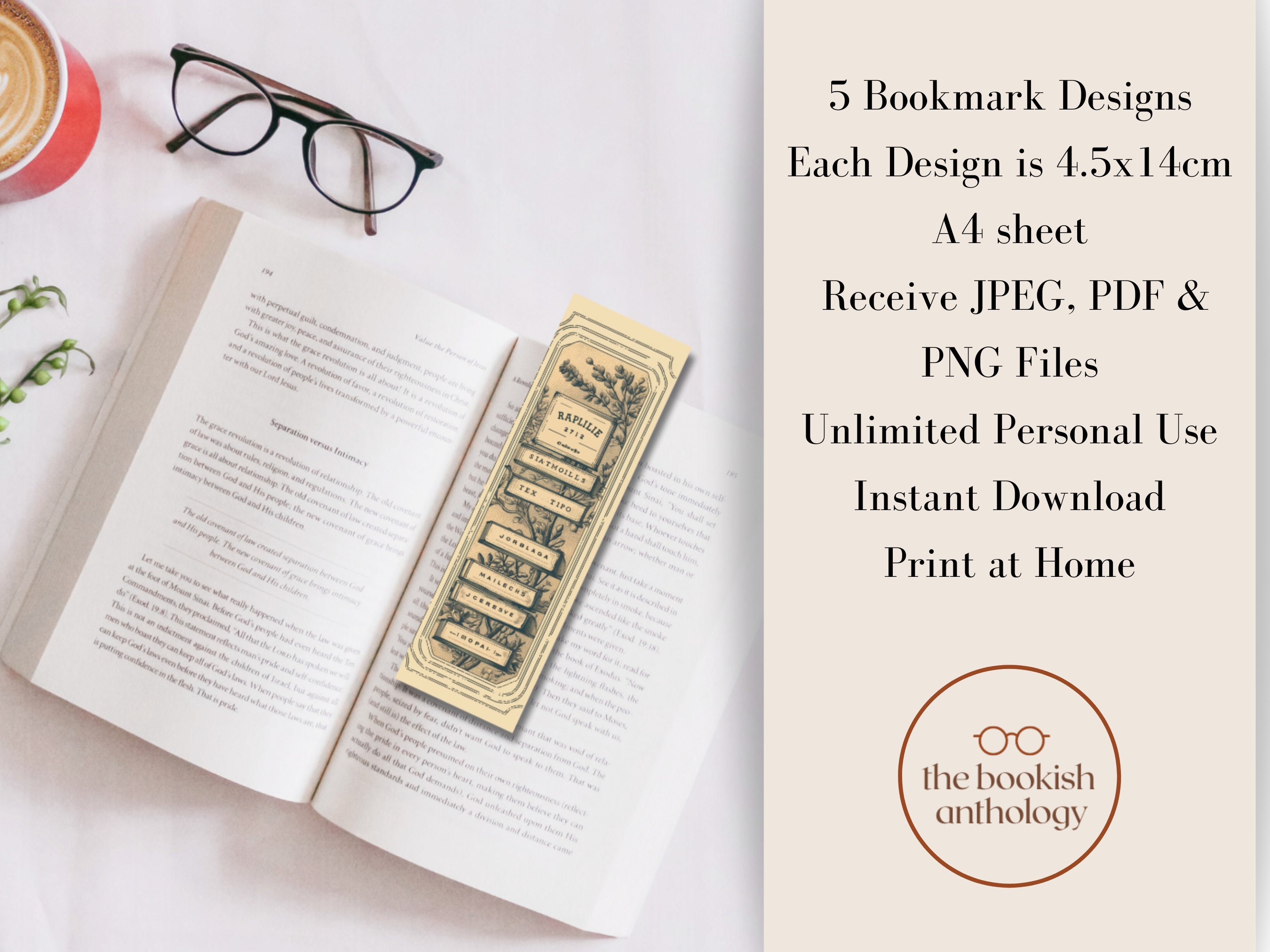 Vintage Book Spine Printable Bookmarks Printable Vintage Bookmark Gift ...